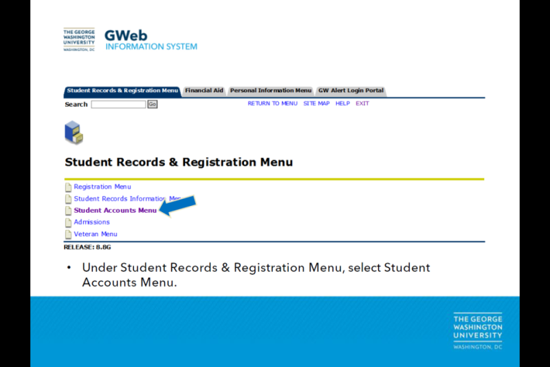 Request a Refund in GWeb | GW Student Accounts | The George Washington ...