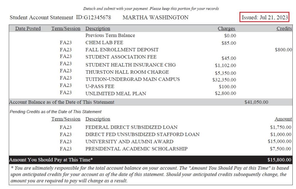 How to Read Your Statement | GW Student Accounts | The George ...